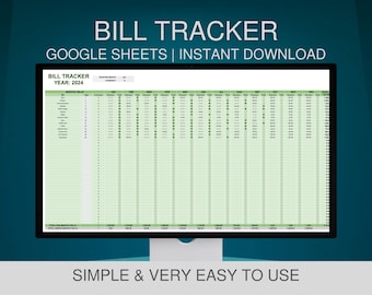 Monthly Bill Tracker Template Google Sheets, Expense Organizer ...