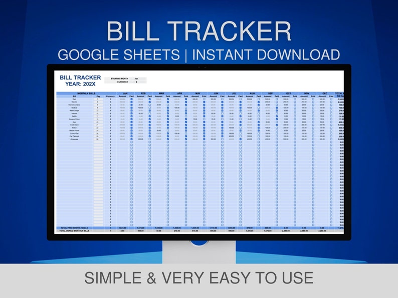 Bill Tracker Template to Monitor Your Spending & Stay on Top of Your ...