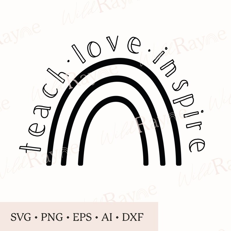 Teach Love Inspire, SVG PNG, Teacher Life Svg, Teacher Quotes Svg, Made ...