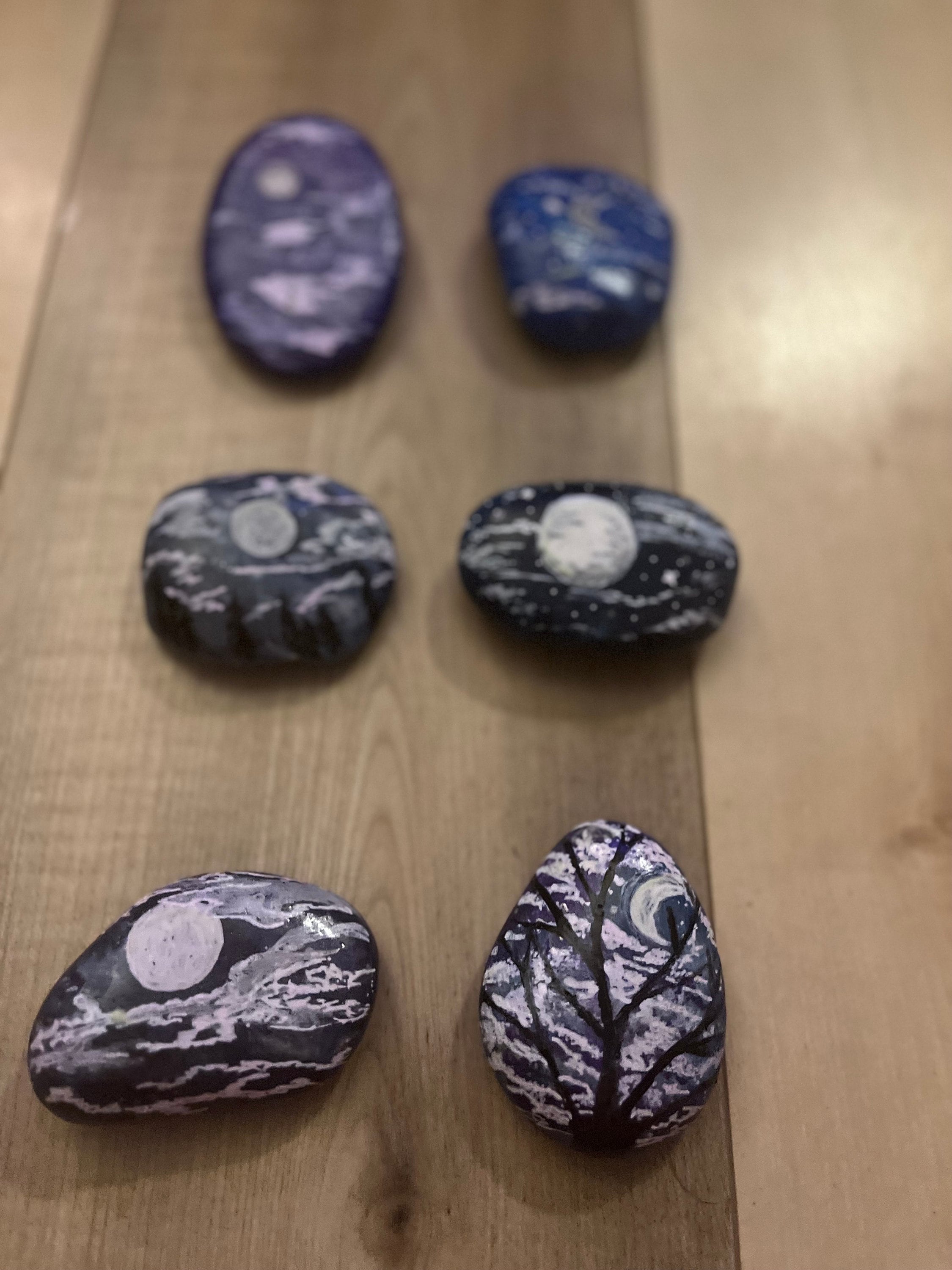 Hand Painted Stones, Painted Rocks, Glow in the Dark Rocks, Night Sky ...