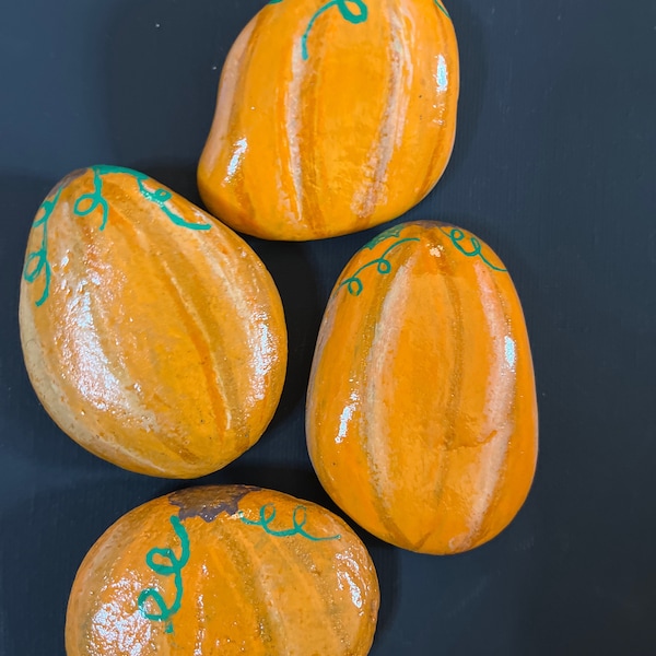 Pumpkin Painted Rocks - Etsy