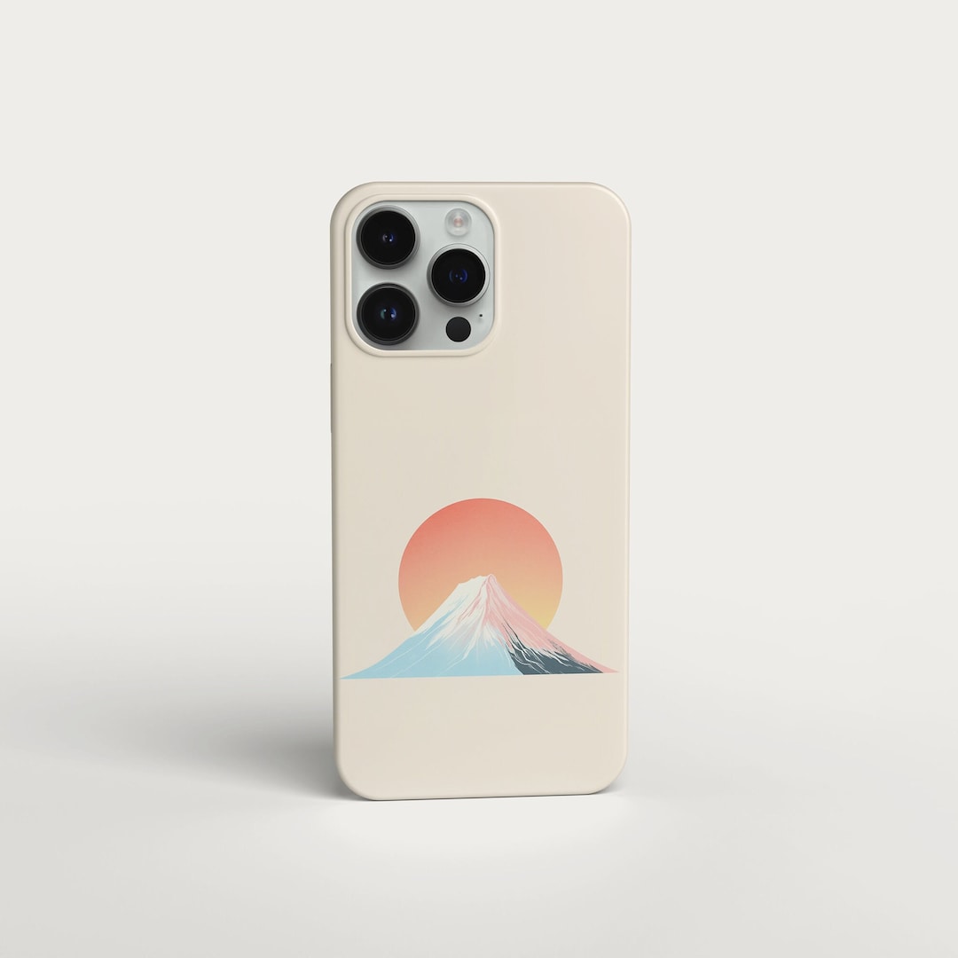 Mountain Fuji Sun Phone Case, Japanese, Aesthetic Phone Case, Mountain ...