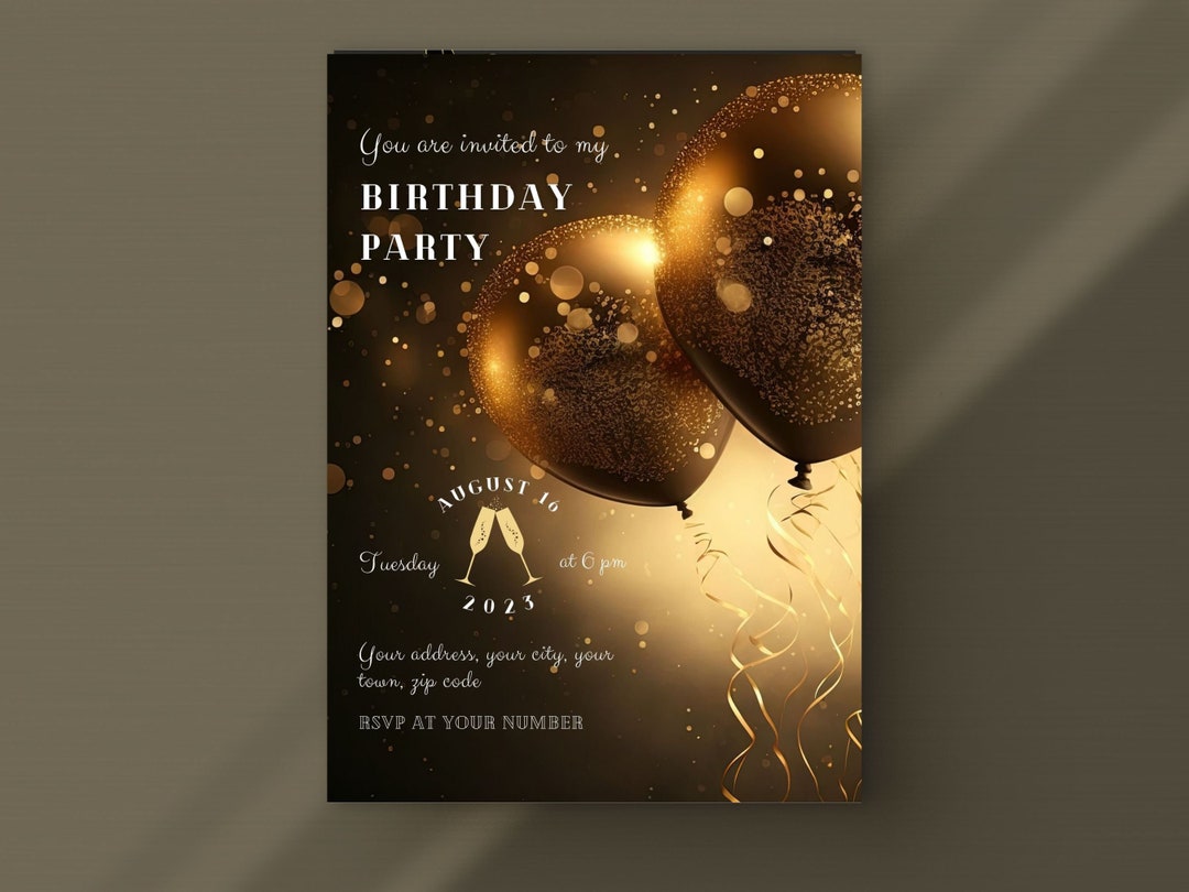 Simple Party Invite,minimalist Birthday Invitation,adult and Teen ...