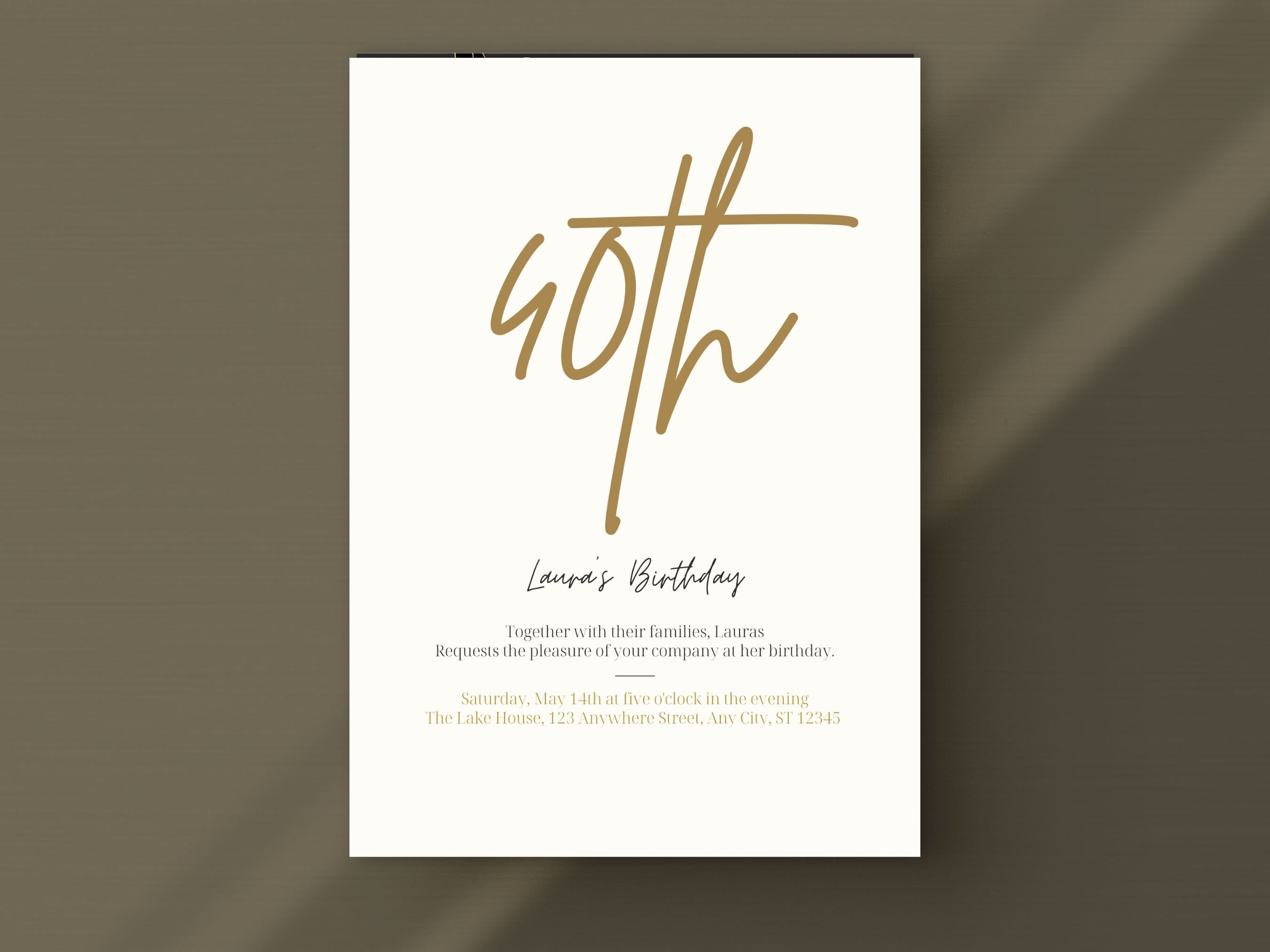 Simple Party Invite,minimalist Birthday Invitation,editable Man ...
