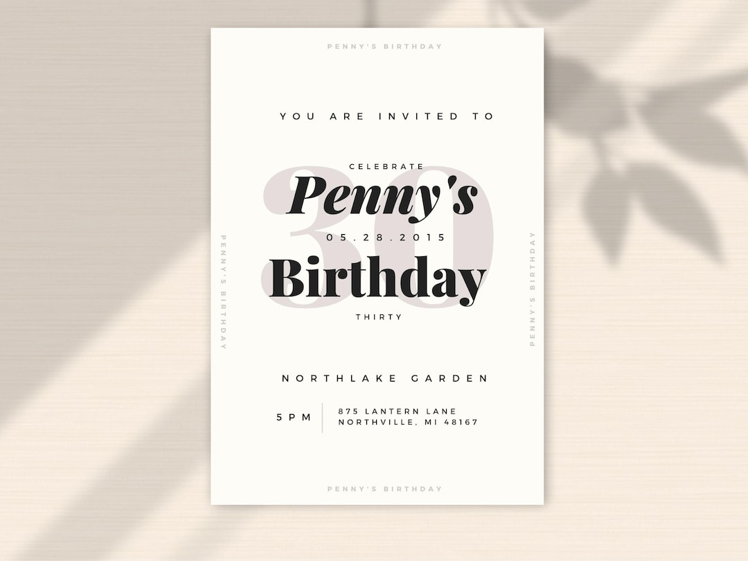 Simple Party Invitation, Birthday Invitations, Birthday Party Invite ...