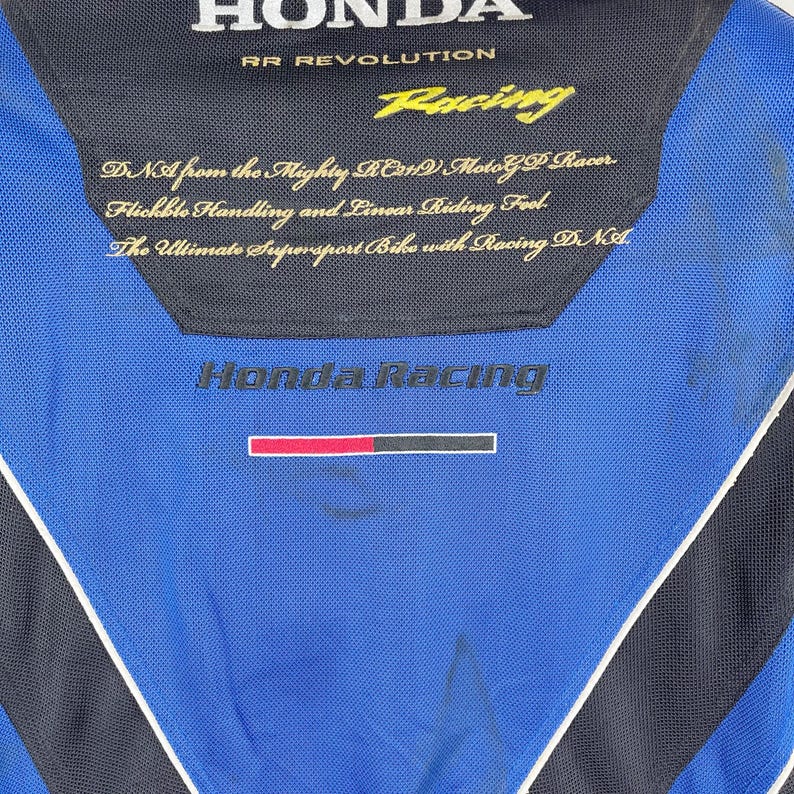 Vintage Honda Racing Jacket Zipper 60th Anniversary Patches Logo Racing ...