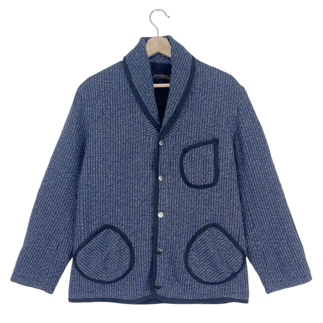Vintage Industry & Co Label Jacket Snap Button Lining Fleece Worker ...