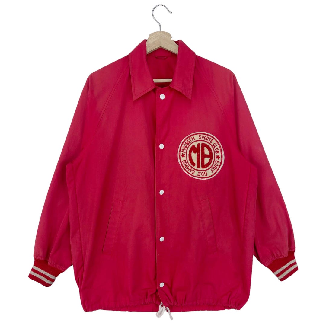 Vintage Macbeth Light Jacket Snap Button Patches Logo Red Coach Jacket ...