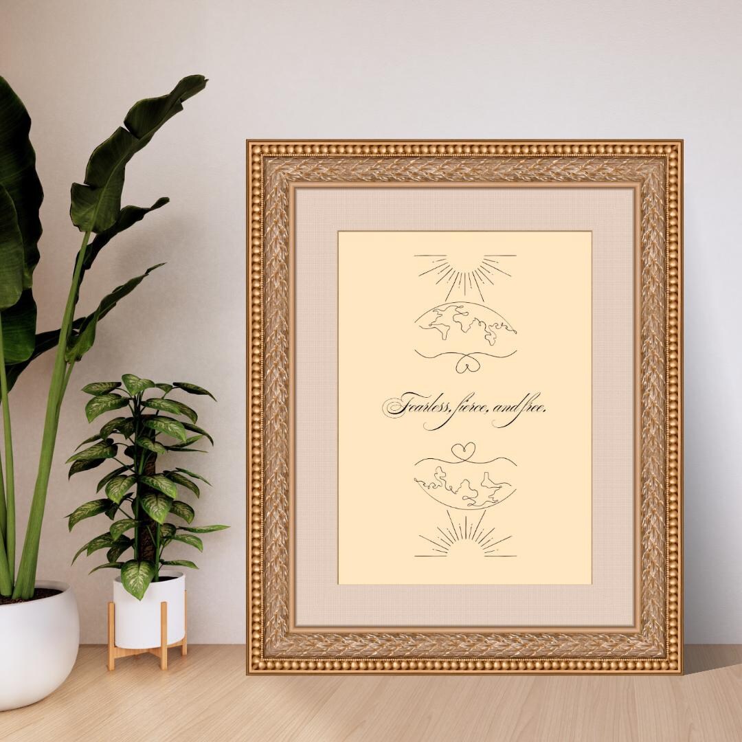 Fearless, Fierce & Free – Abstract Minimalist Wall Art Print – Instant ...