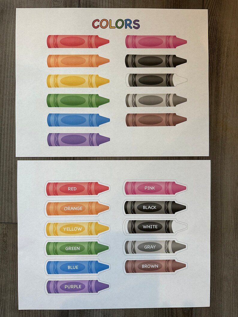 Crayons Color Matching Activity, Busy Book Printable, Homeschool ...