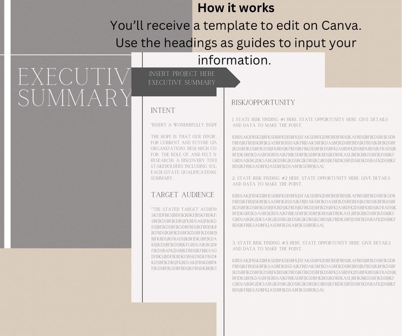 Executive/business Summary Template - Etsy