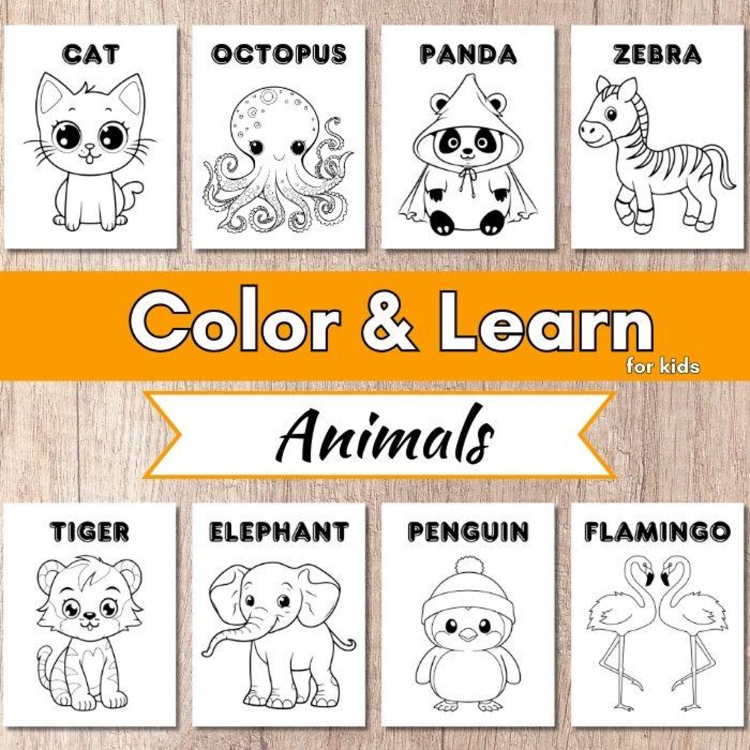 50 Animals | Kids Educational Coloring Book | 50 Fun Printable Pages ...