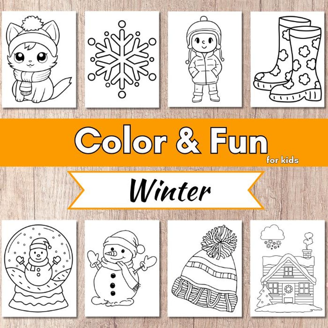 53 Winter Themed Coloring Pages Educational Coloring Book 53 Fun ...