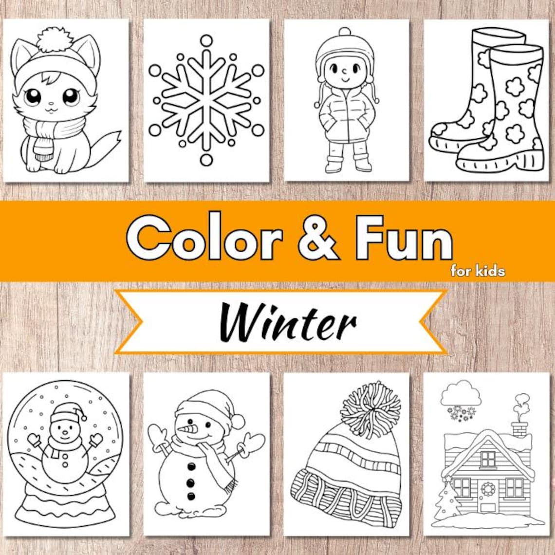 53 Winter Themed Coloring Pages Educational Coloring Book 53 Fun ...