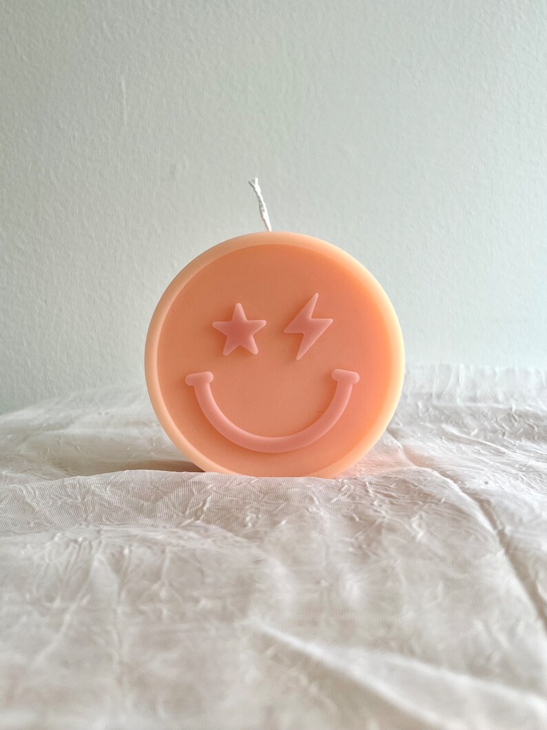 Starry Eyes Smiley Face Decorative Candle - Etsy