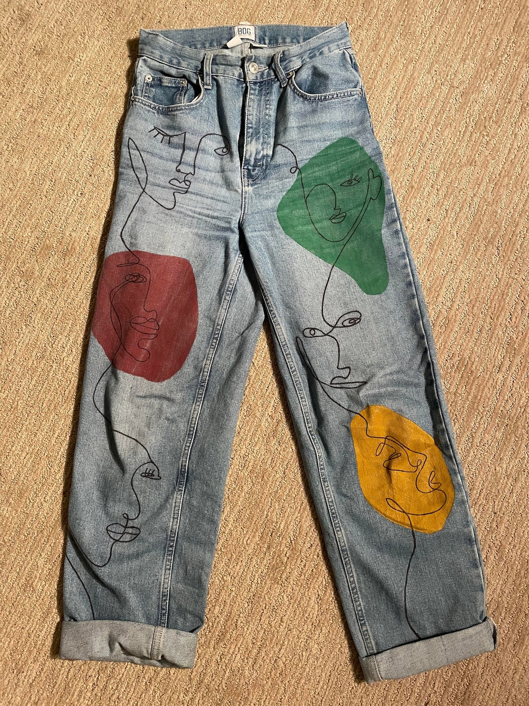 Hand-painted Jeans - Custom - Etsy