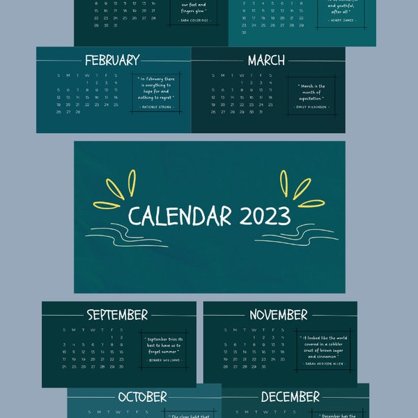 Motivational Quotes Calendar 2023 - Etsy