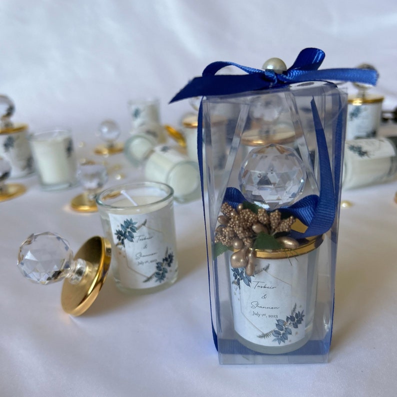 Crystal Lid Candle Wedding Favors: Personalized Engagement Gift - Etsy