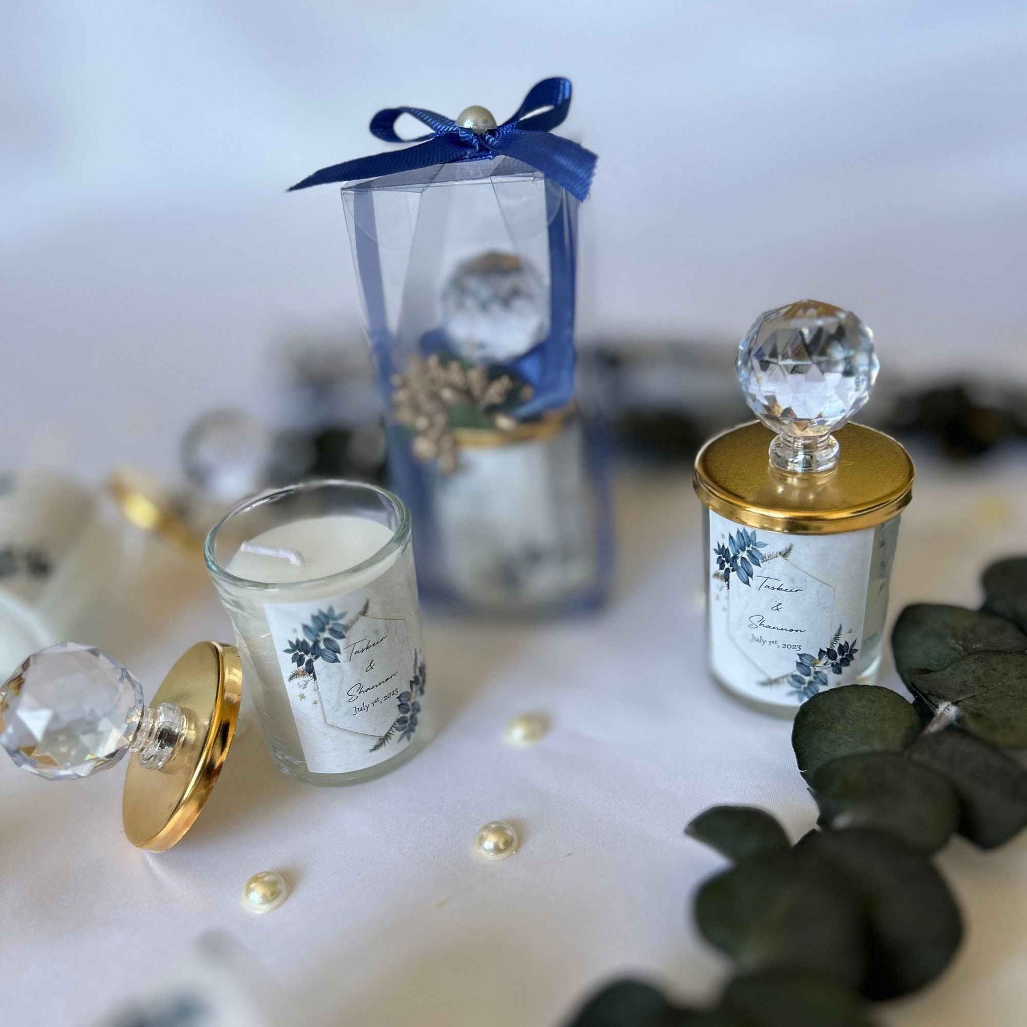 Crystal Lid Candle Wedding Favors: Personalized Engagement Gift - Etsy
