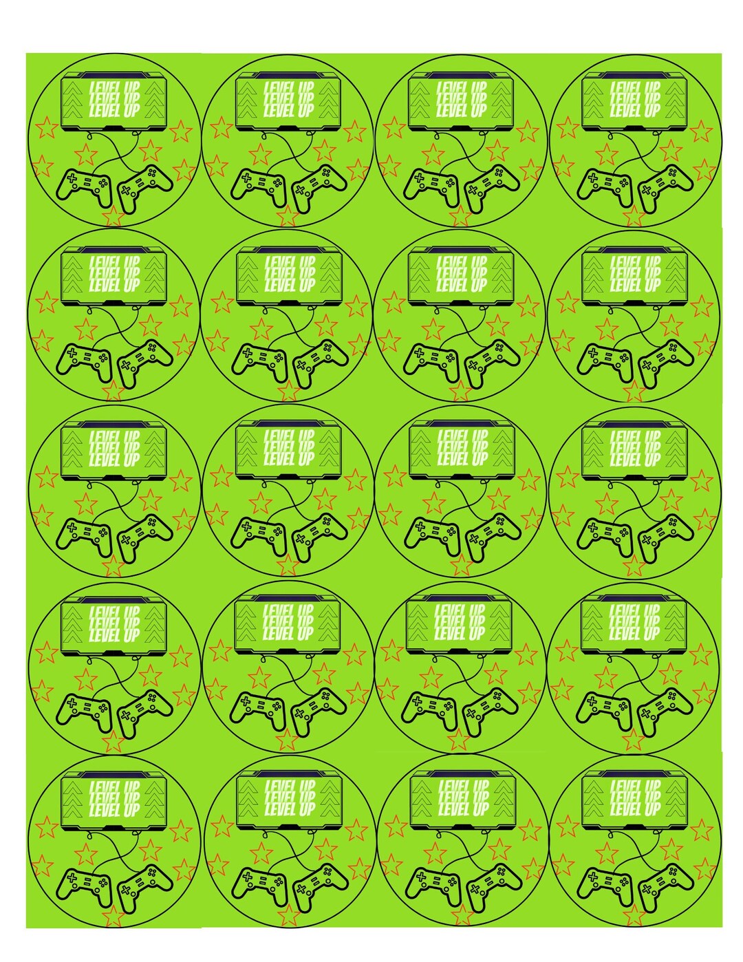 Level up Cupcake Topper- Green - Etsy