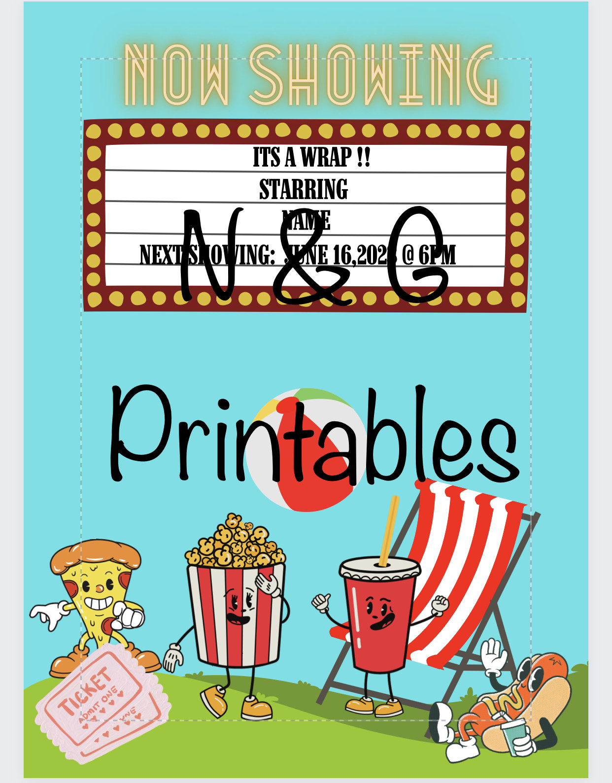 Movie Night- Editable Printables - Etsy