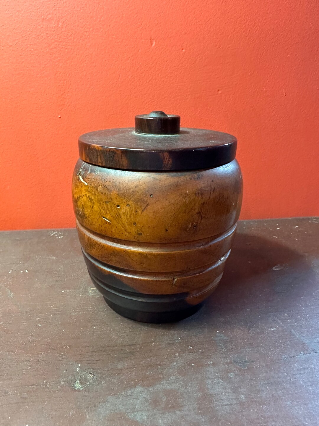 Vintage Treen Container - Etsy