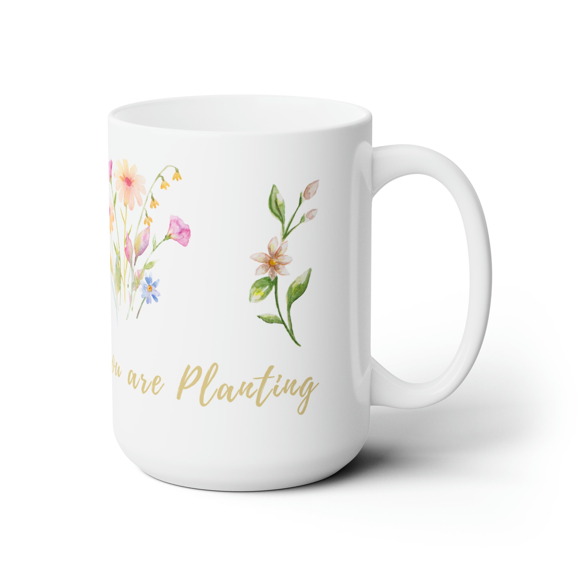 Motivational Quote Mug, Watercolor Wildflower Coffee Mug, Gift for ...