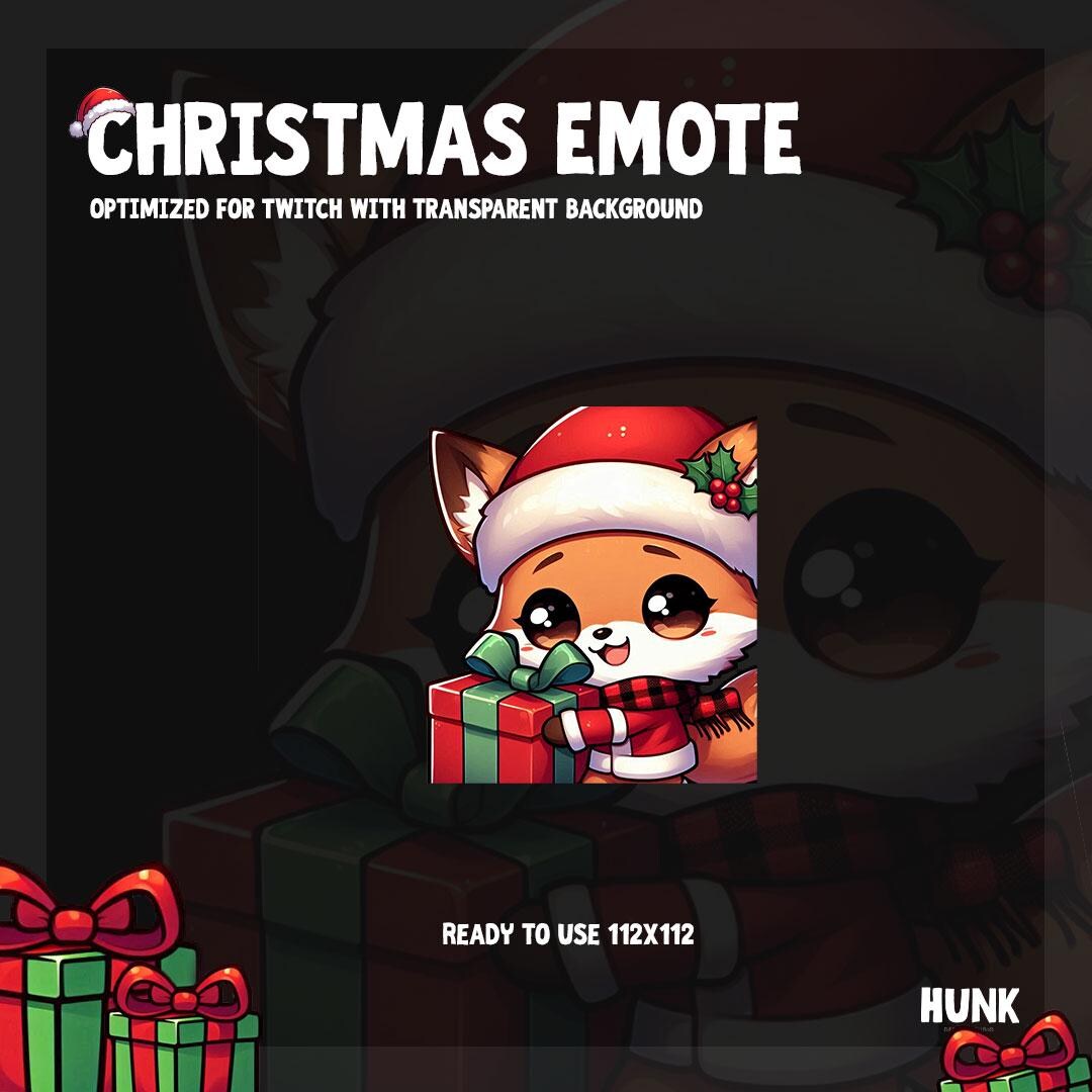Fox Christmas Emote Twitch, Youtube, Discord, Animal, Anime Emotes ...