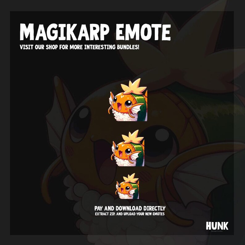 Cute Magikarp Twitch Emote | Sweet Pokemon Emote | Emoji | Magikarp ...