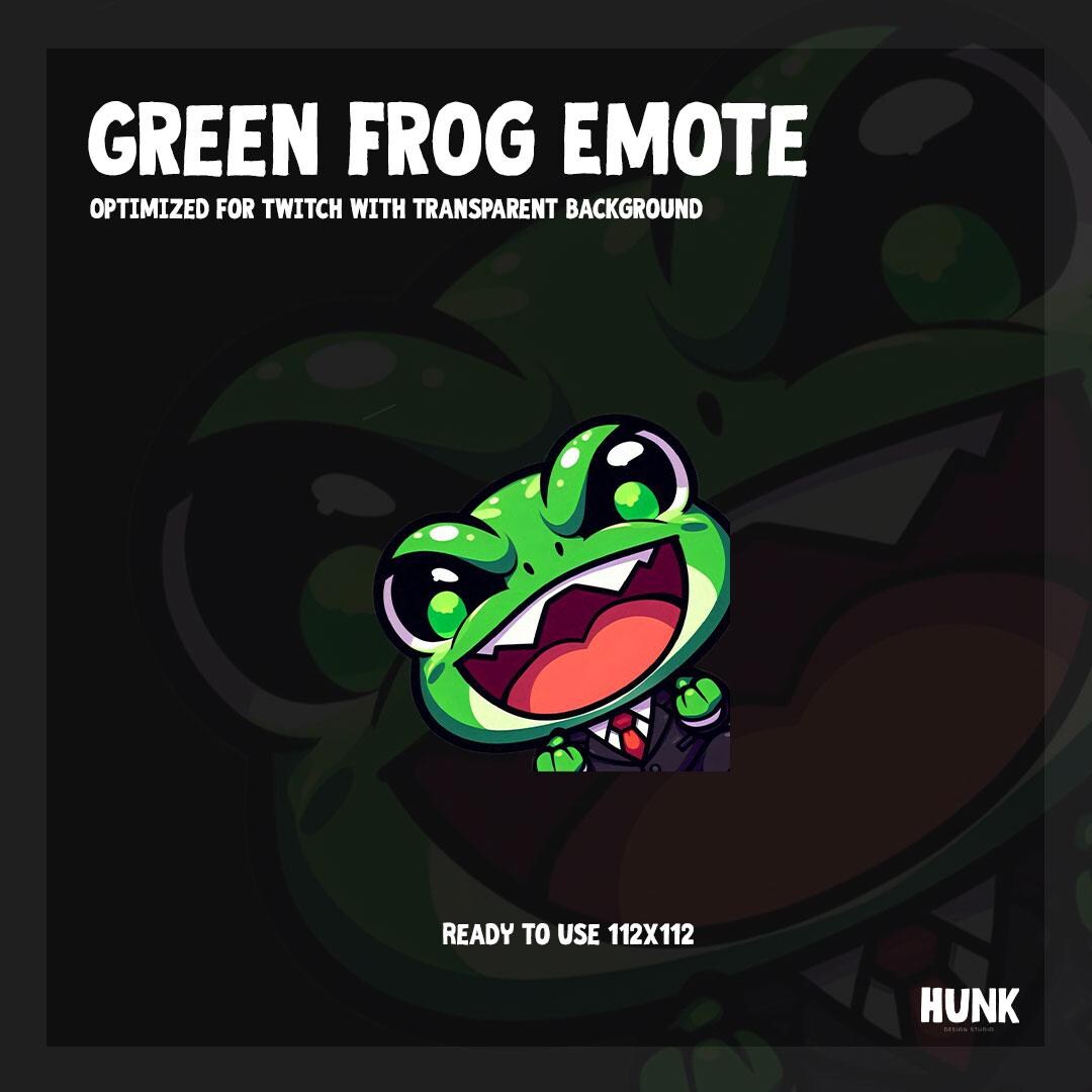 1x Green Frog Emote | Cute Frogs | Twitch Emotes Frog | Cozy Emotes ...