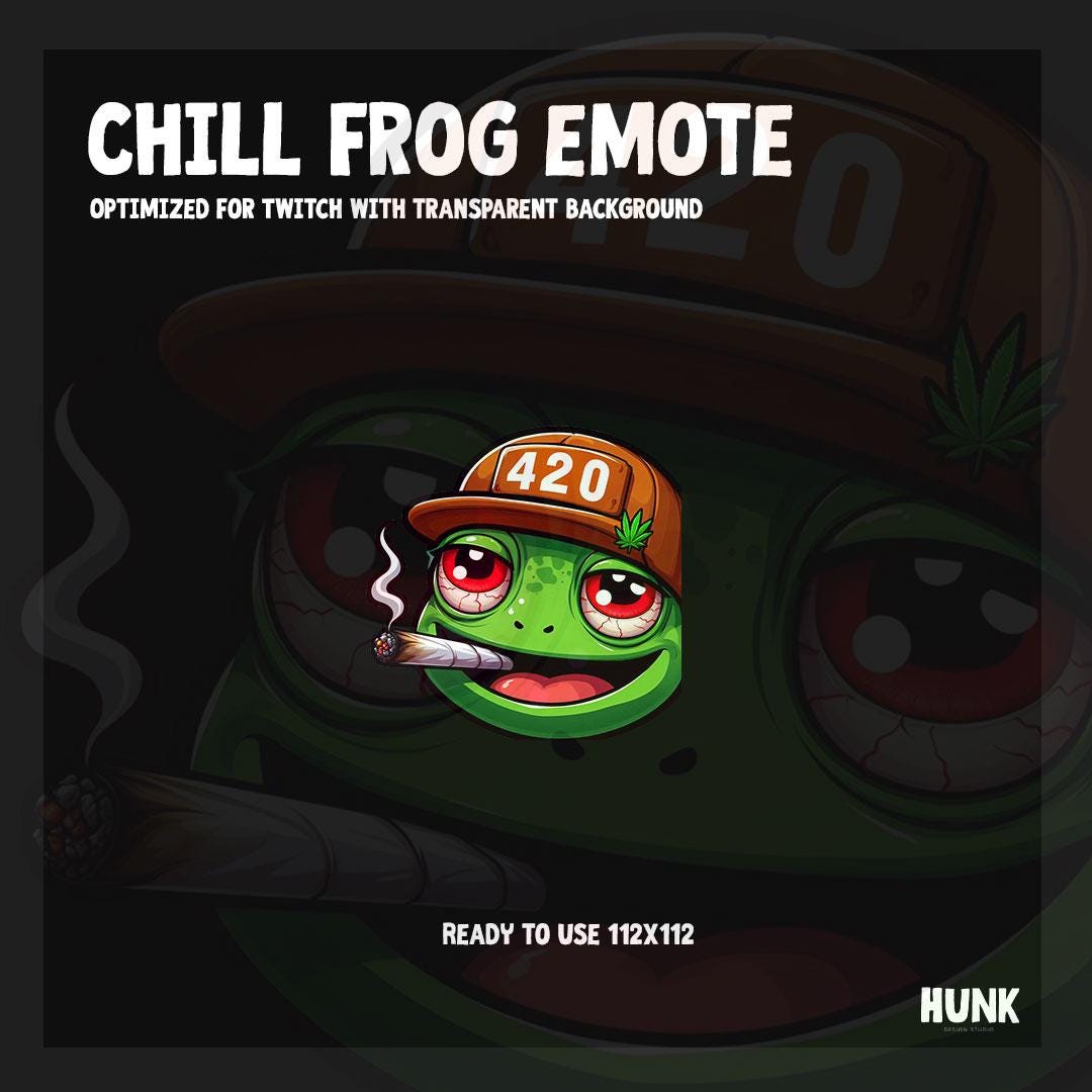 Smoke Emote | Twitch, Youtube, Discord, Emotes, Chill FROG Emote - Etsy