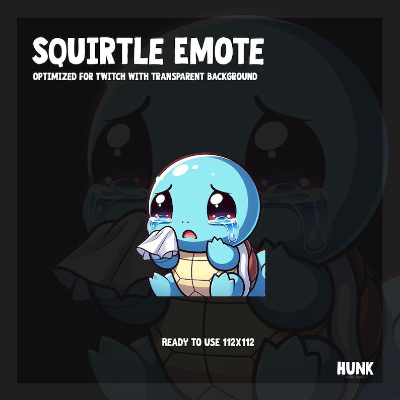 Cute Squirtle Twitch Emote | Sad Pokemon Emote | Emoji | Squirtle | Sad ...