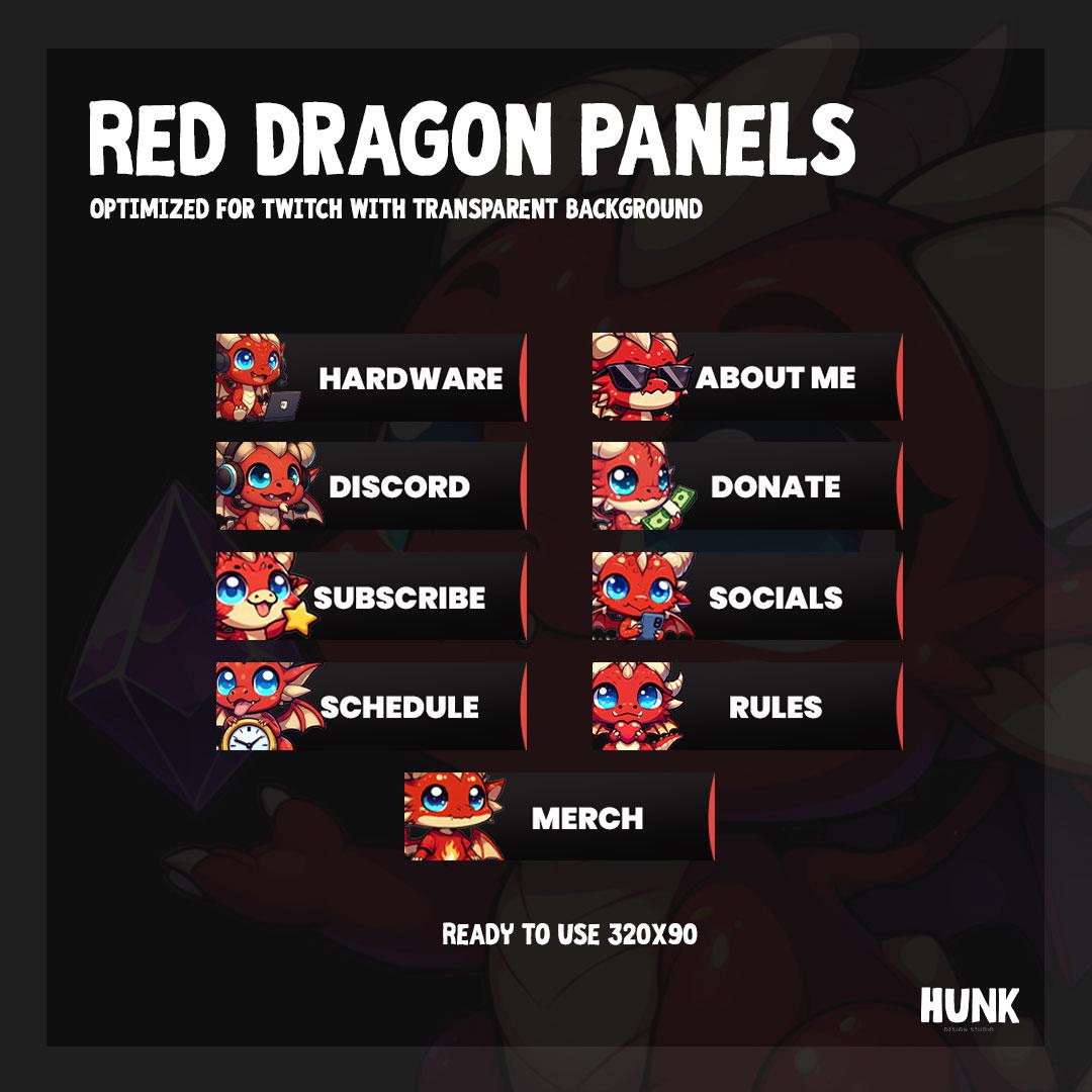 Red Dragon Panels | Twitch, Dragon Panels, Kick Panels, Twitch Panels ...