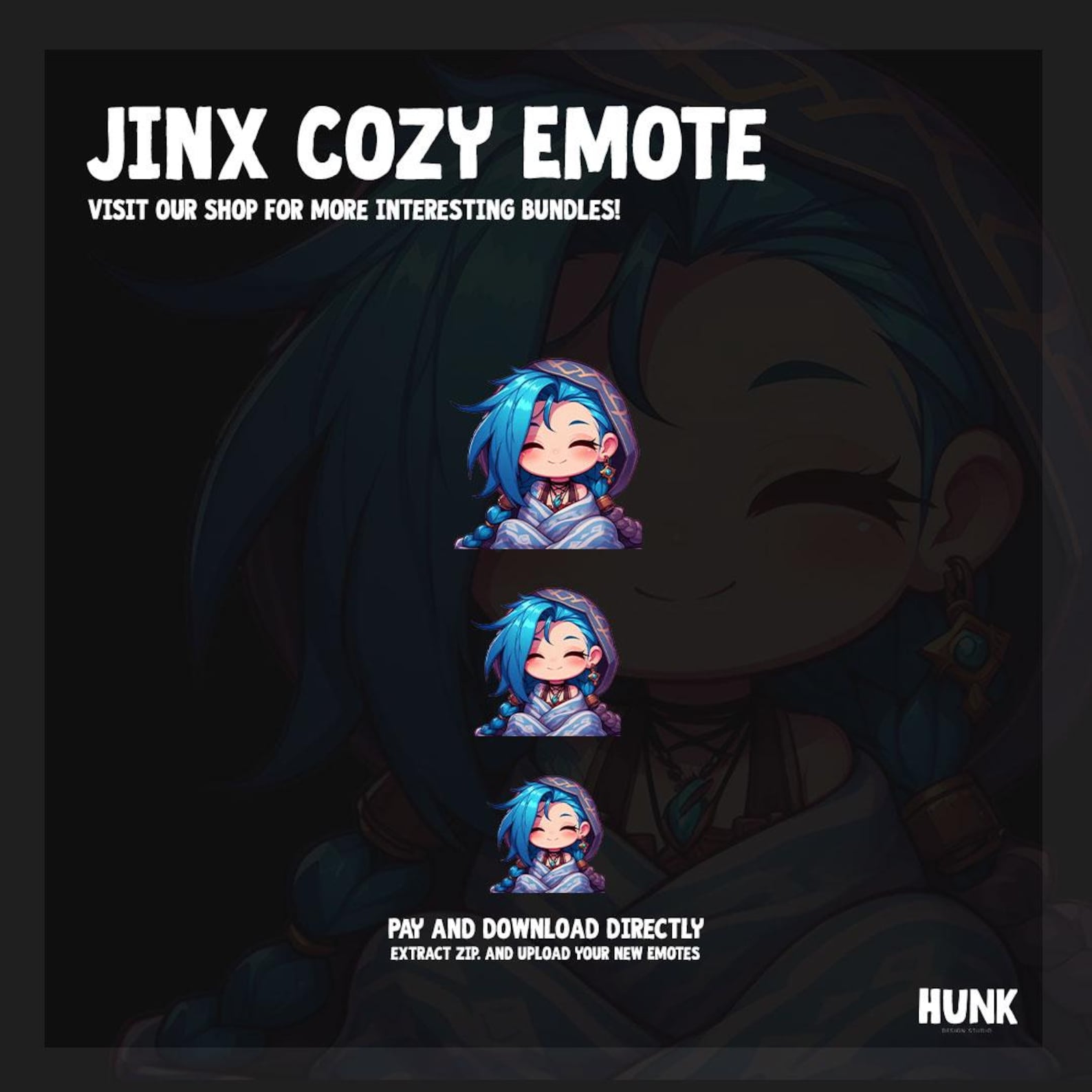 Jinx Emote | Twitch, Youtube, Discord, Lol Emotes, League of Legends ...