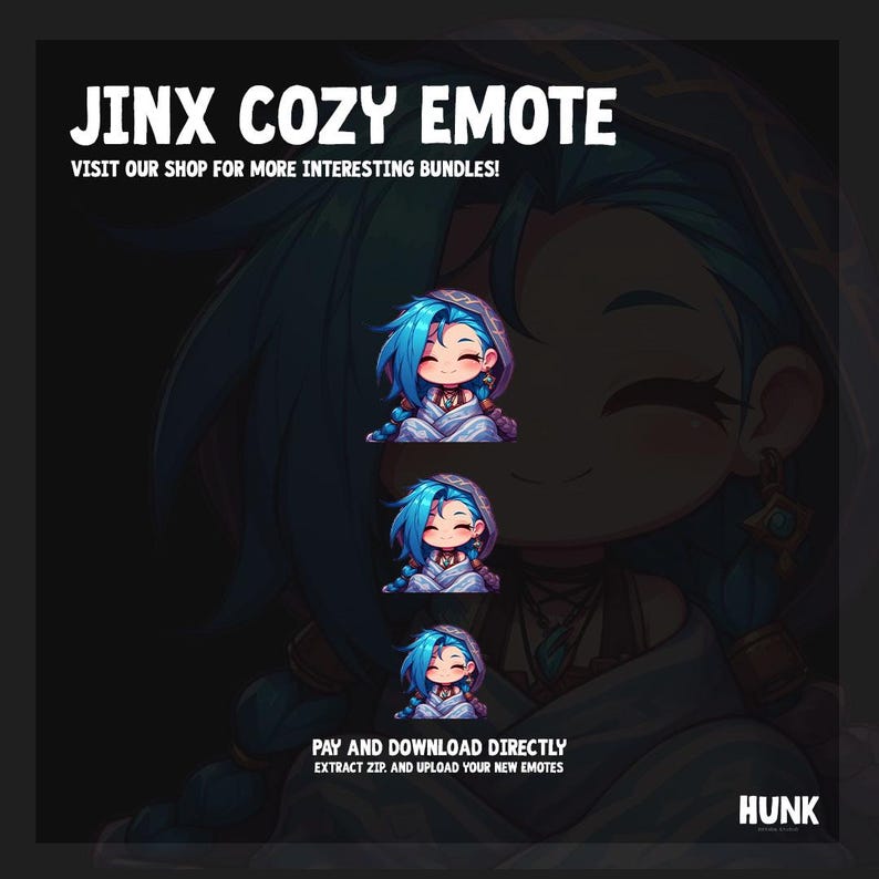 Jinx Emote | Twitch, Youtube, Discord, Lol Emotes, League of Legends ...