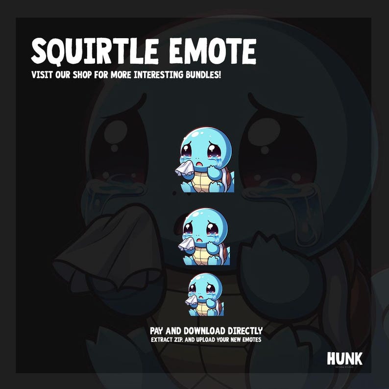 Cute Squirtle Twitch Emote | Sad Pokemon Emote | Emoji | Squirtle | Sad ...