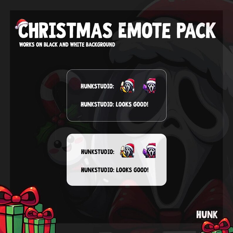 Ghostface Christmas Emote Pack | Twitch, Youtube, Discord, Dbd Emotes ...