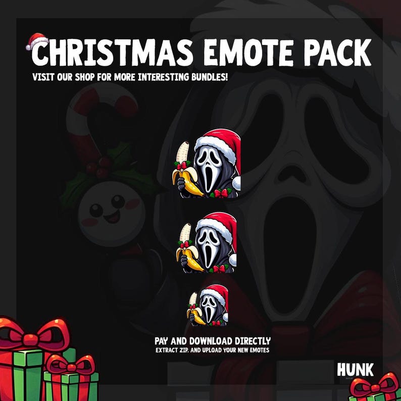 Ghostface Christmas Emote Pack | Twitch, Youtube, Discord, Dbd Emotes ...