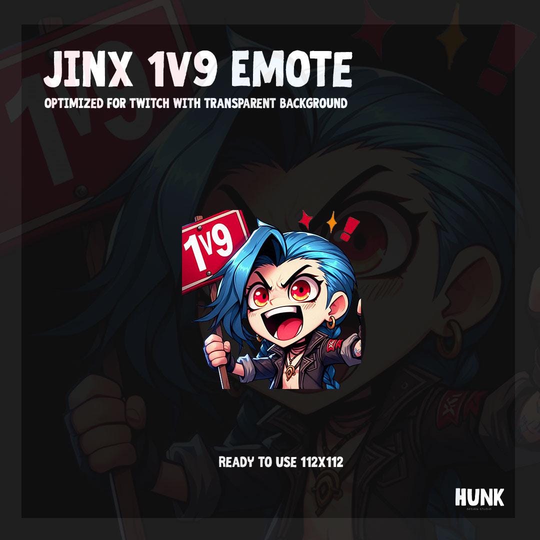 Jinx Emote | Twitch, Youtube, Discord, Lol Emotes, League of Legends ...