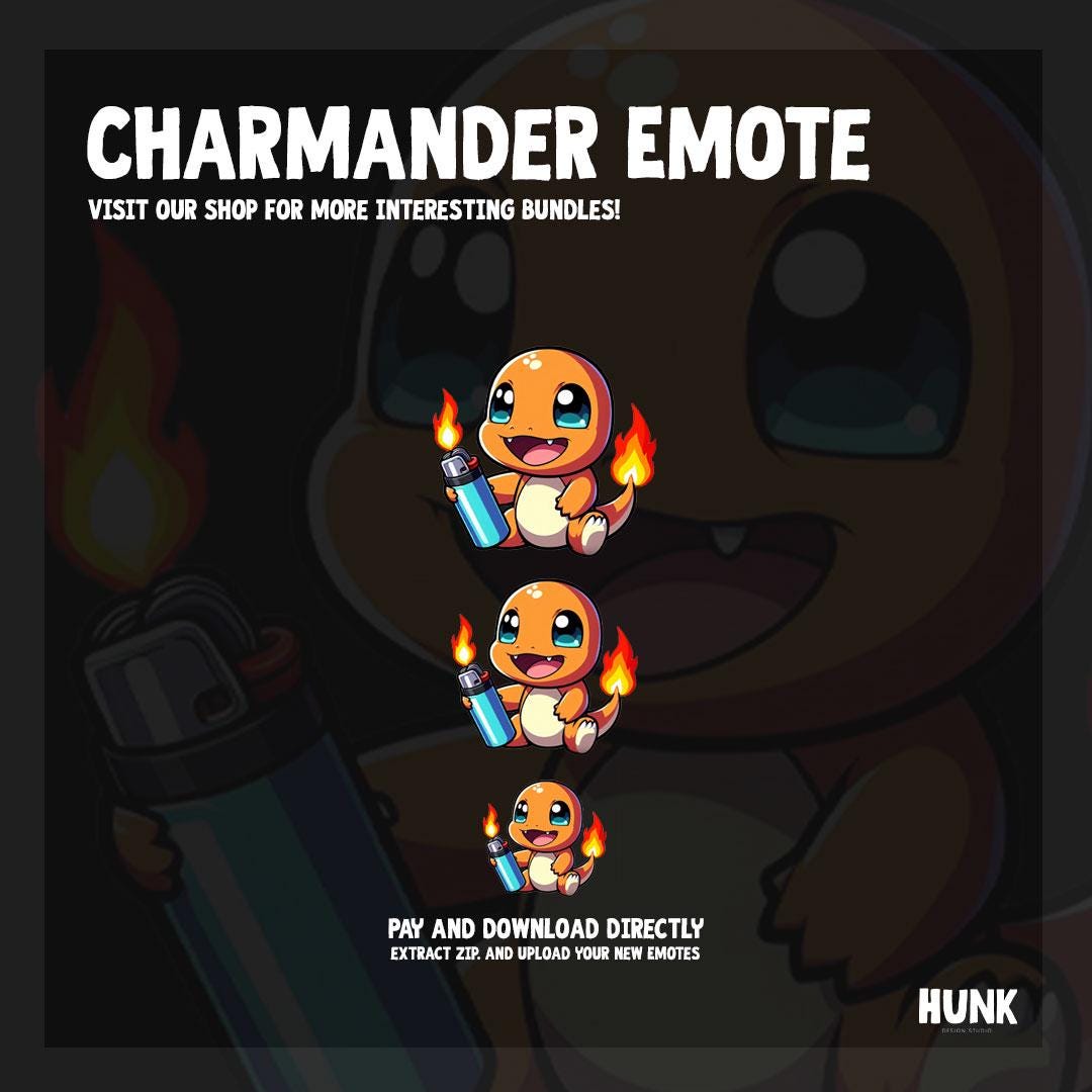 Charmander Twitch Emote | Cute Pokemon Emote | Emoji | Charmander ...