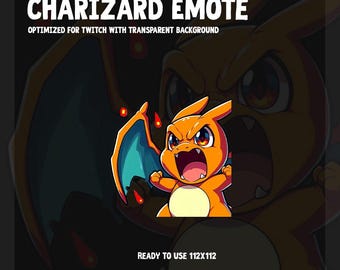 Cute Charizard Twitch Emote | Rage Pokemon Emote | Emoji | Charizard ...