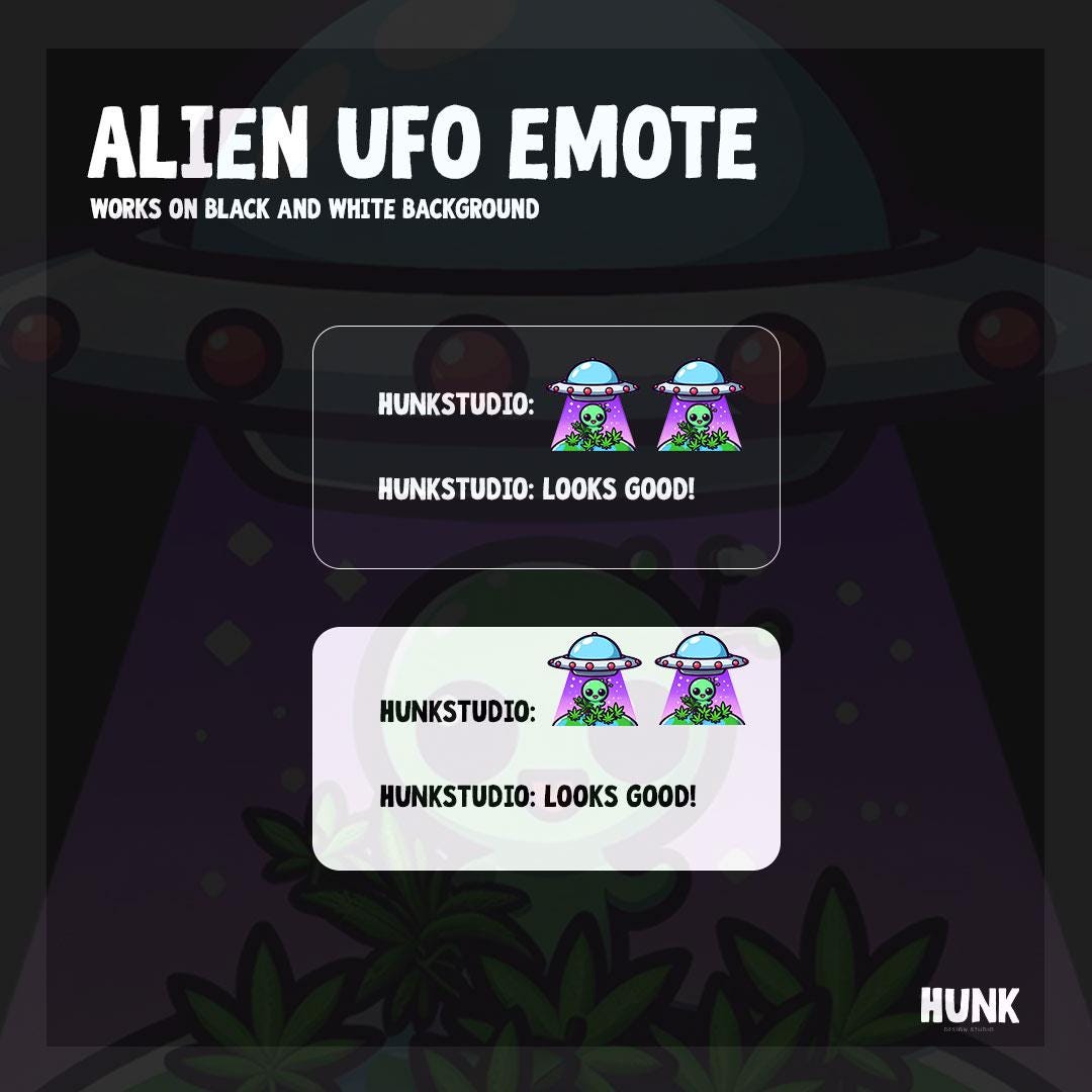 Smoke Emote | Twitch, Youtube, Discord, Emotes, Alien UFO Emote - Etsy