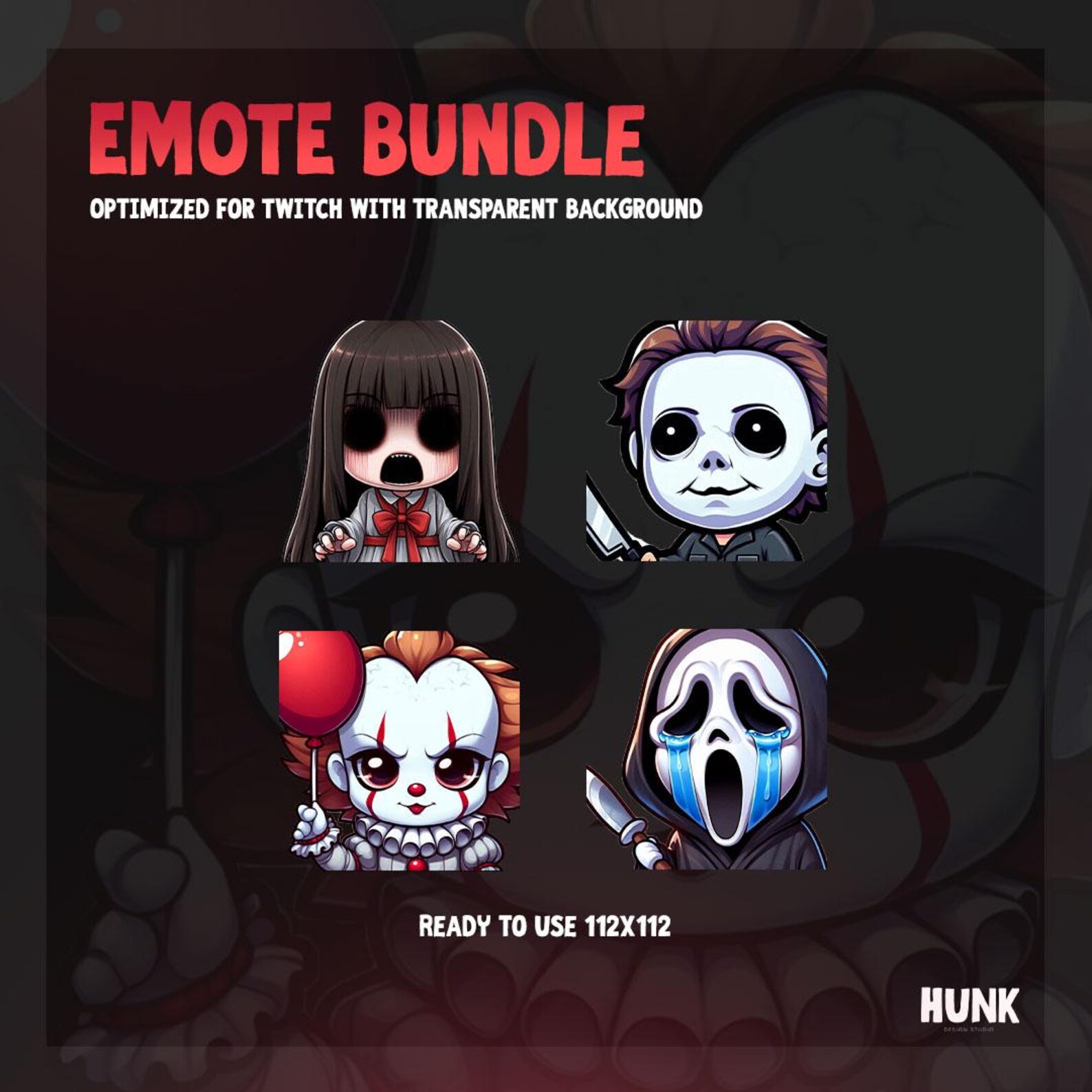 4x Twitch Emotes - Horror | Comic & Illustration - Instant Download ...