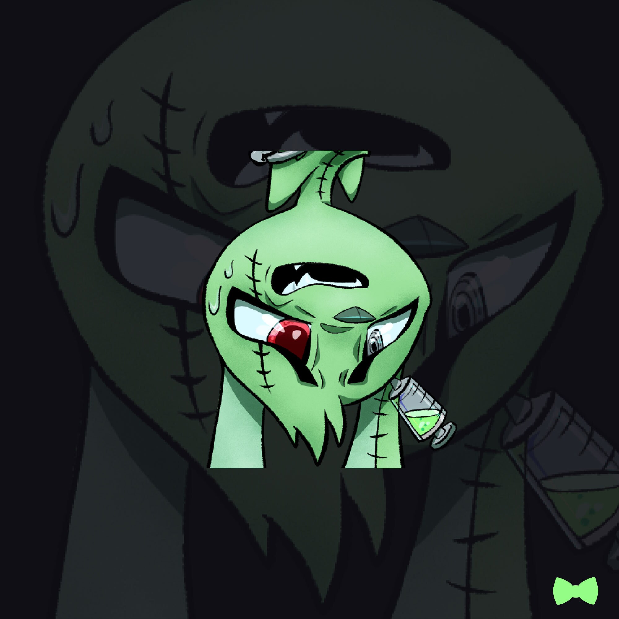 7x Twitch Emote Pack - Green Frankenstein Horror | Comic & Illustration ...
