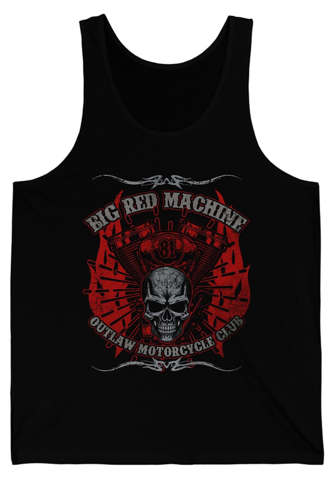 Big Red Machine, Support 81, Motorcycle Unisex Jersey Tank - Etsy