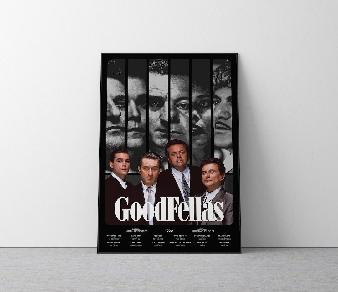 The Goodfellas 1990 Halftone Movie Poster, Grayscale Theme, Modern ...