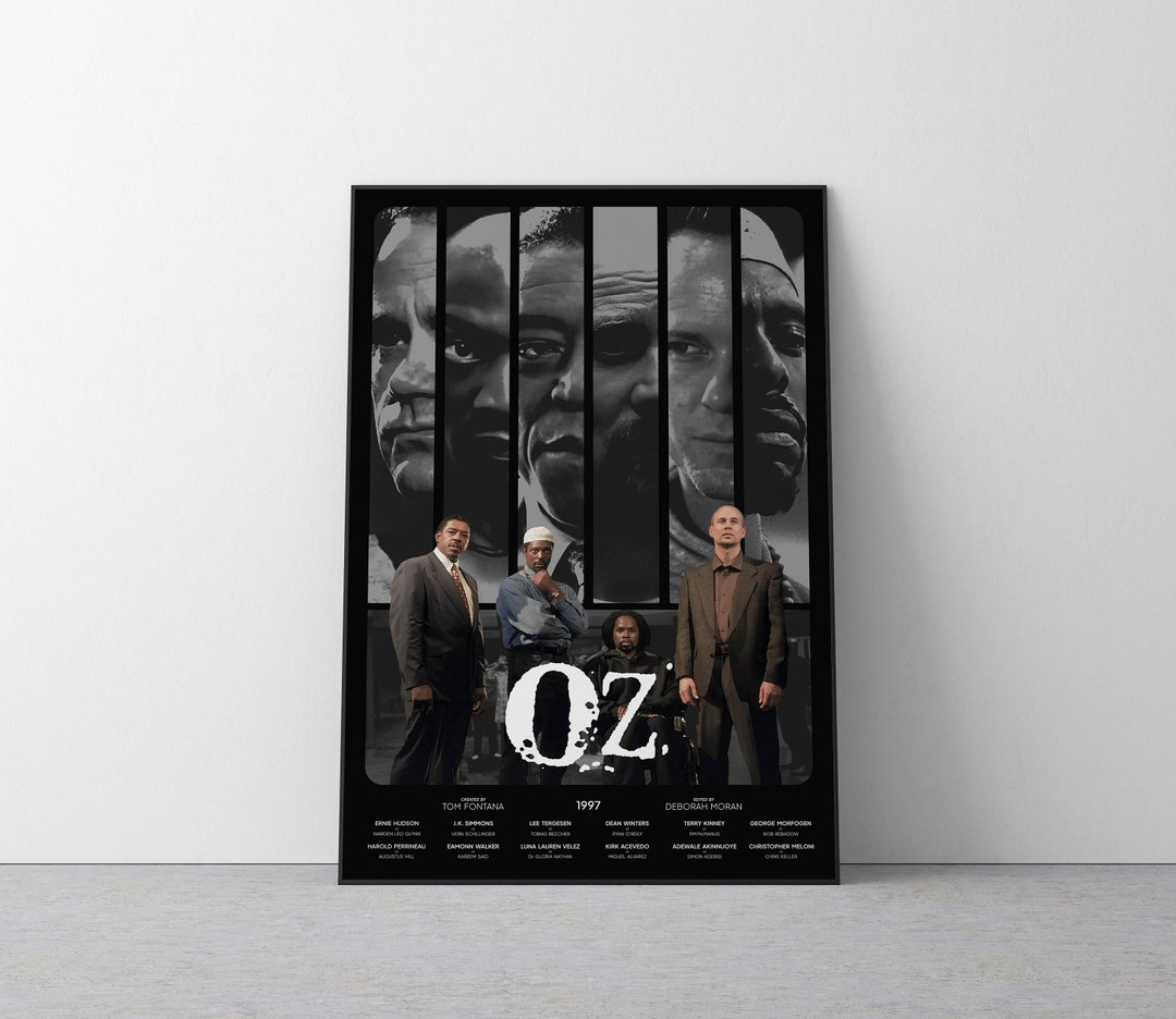 OZ Halftone Tv Series Poster, Grayscale Theme, Modern Poster Print ...