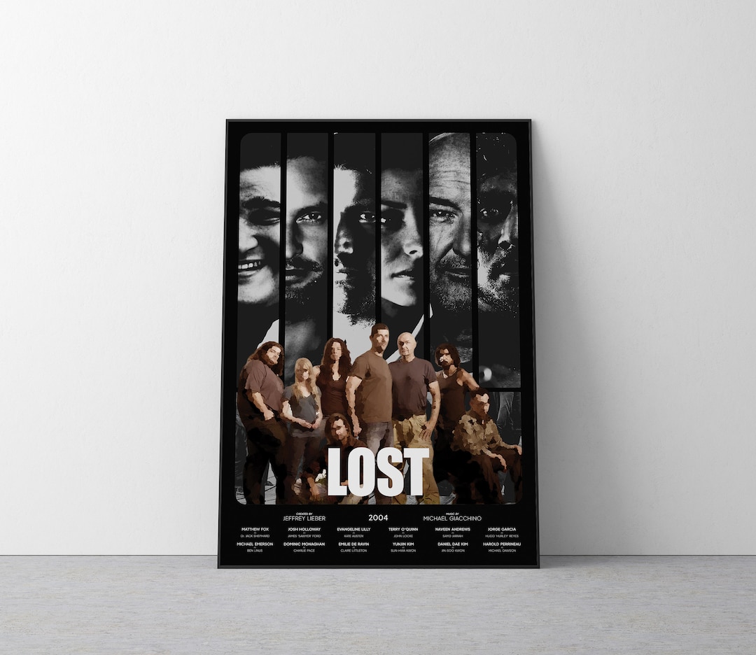 Lost Halftone Tv Series Poster, Grayscale Theme, Modern Poster Print ...