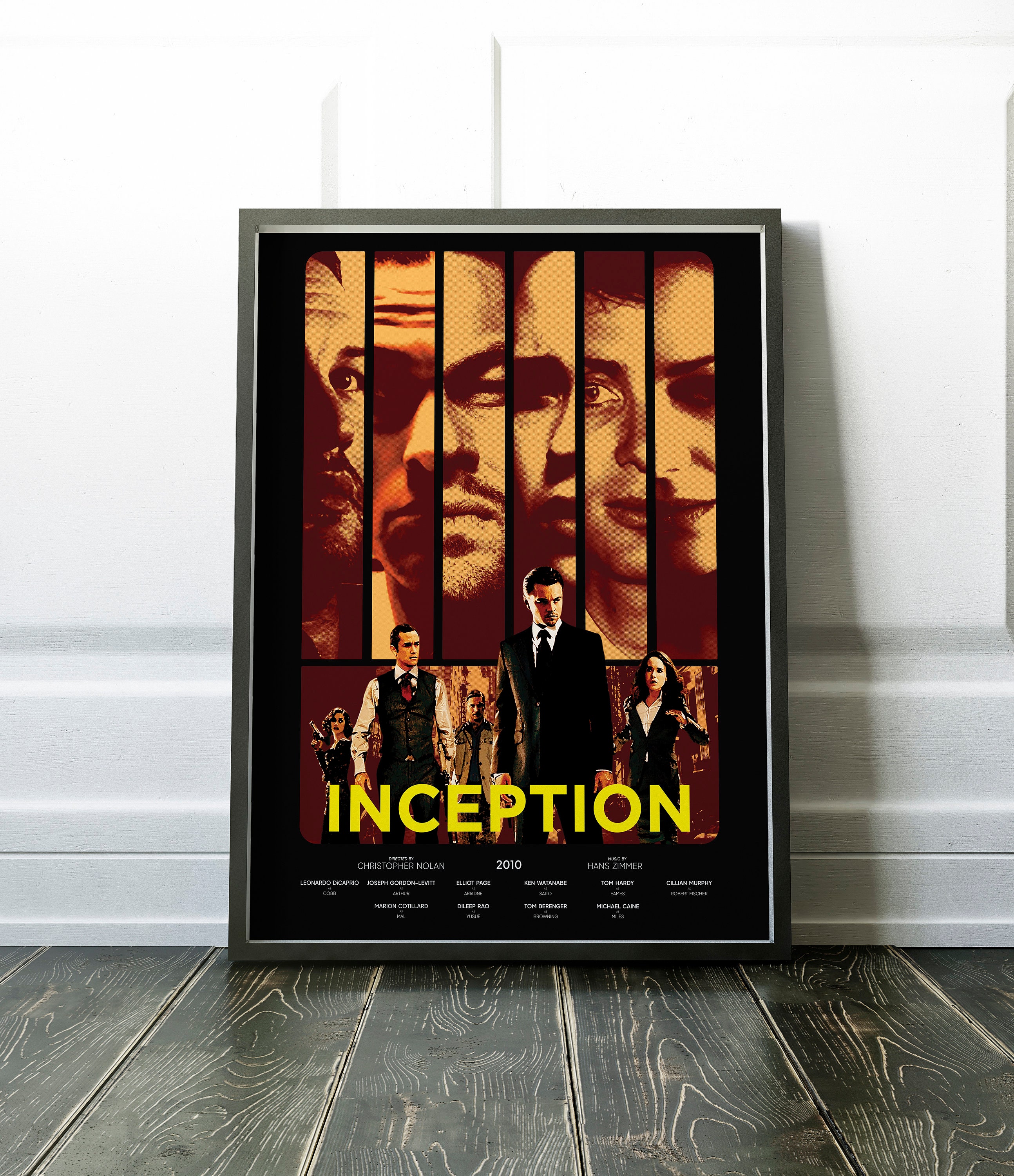 Inception Halftone Movie Poster Dark Theme Light Theme - Etsy