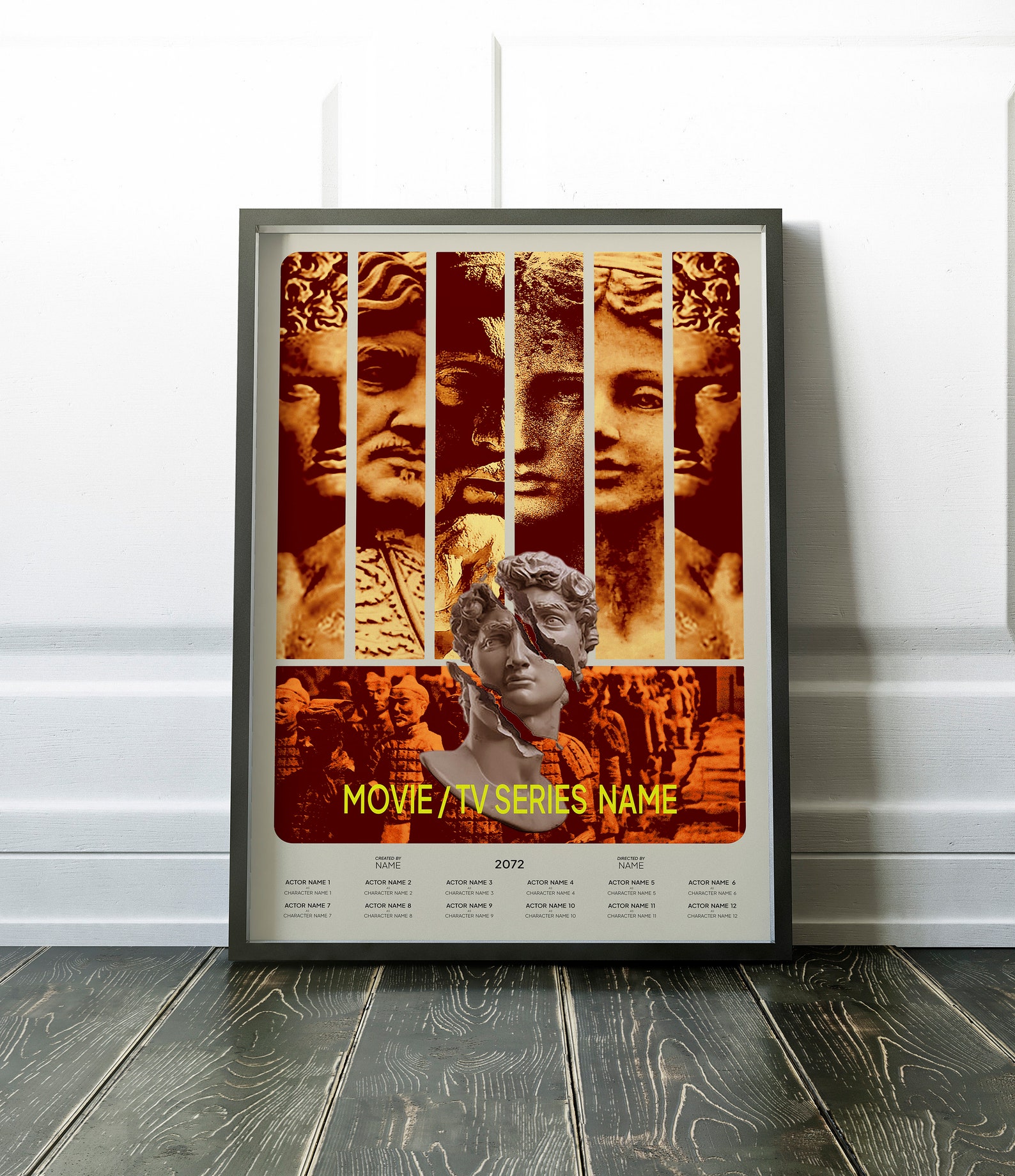Custom Movie Poster, Dark Theme Halftone Art Print - Etsy